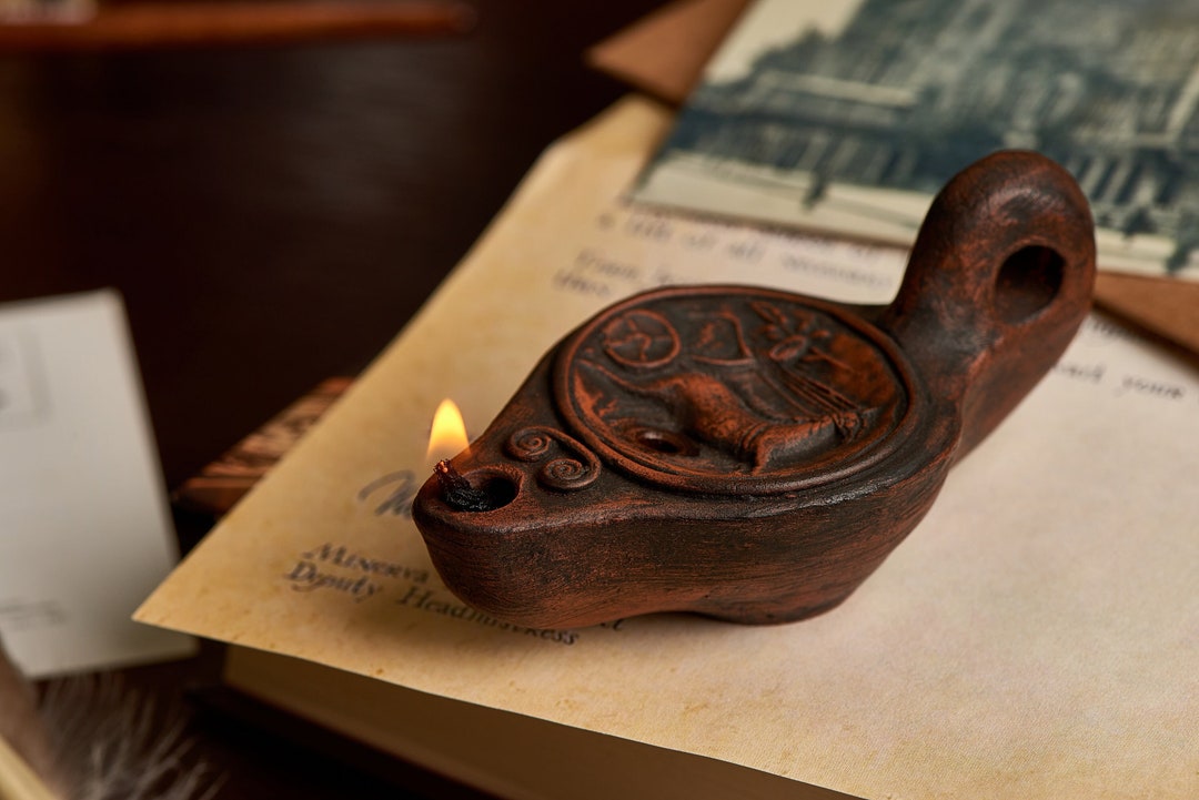 Roman Style Oil Lamp, Ancient Greek Lamp With Chariot, Greek Mythology ...