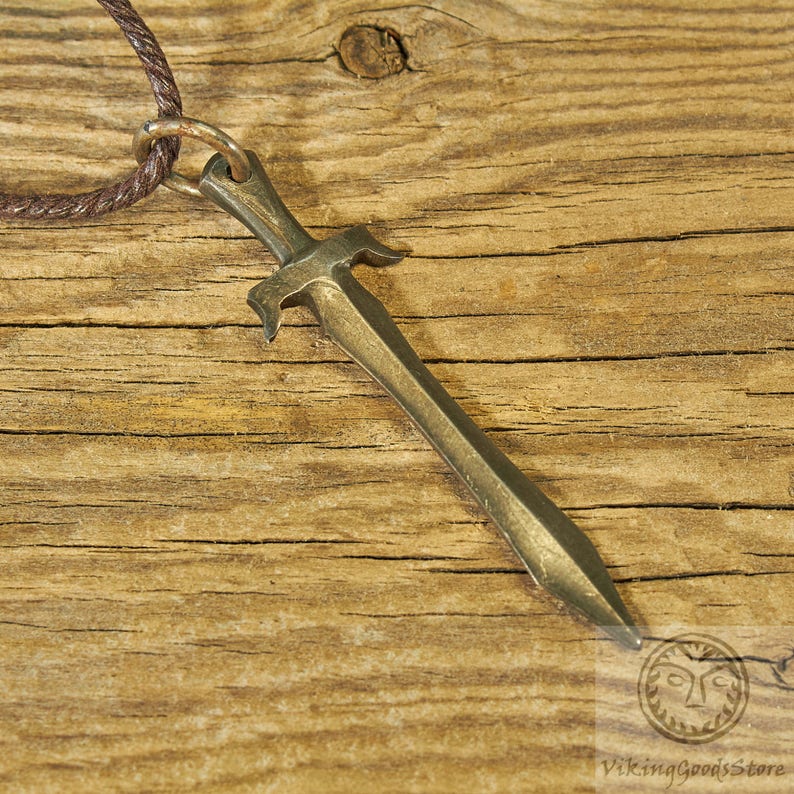 Hand Forged Damask Sword Pendant Medieval Sword Viking | Etsy