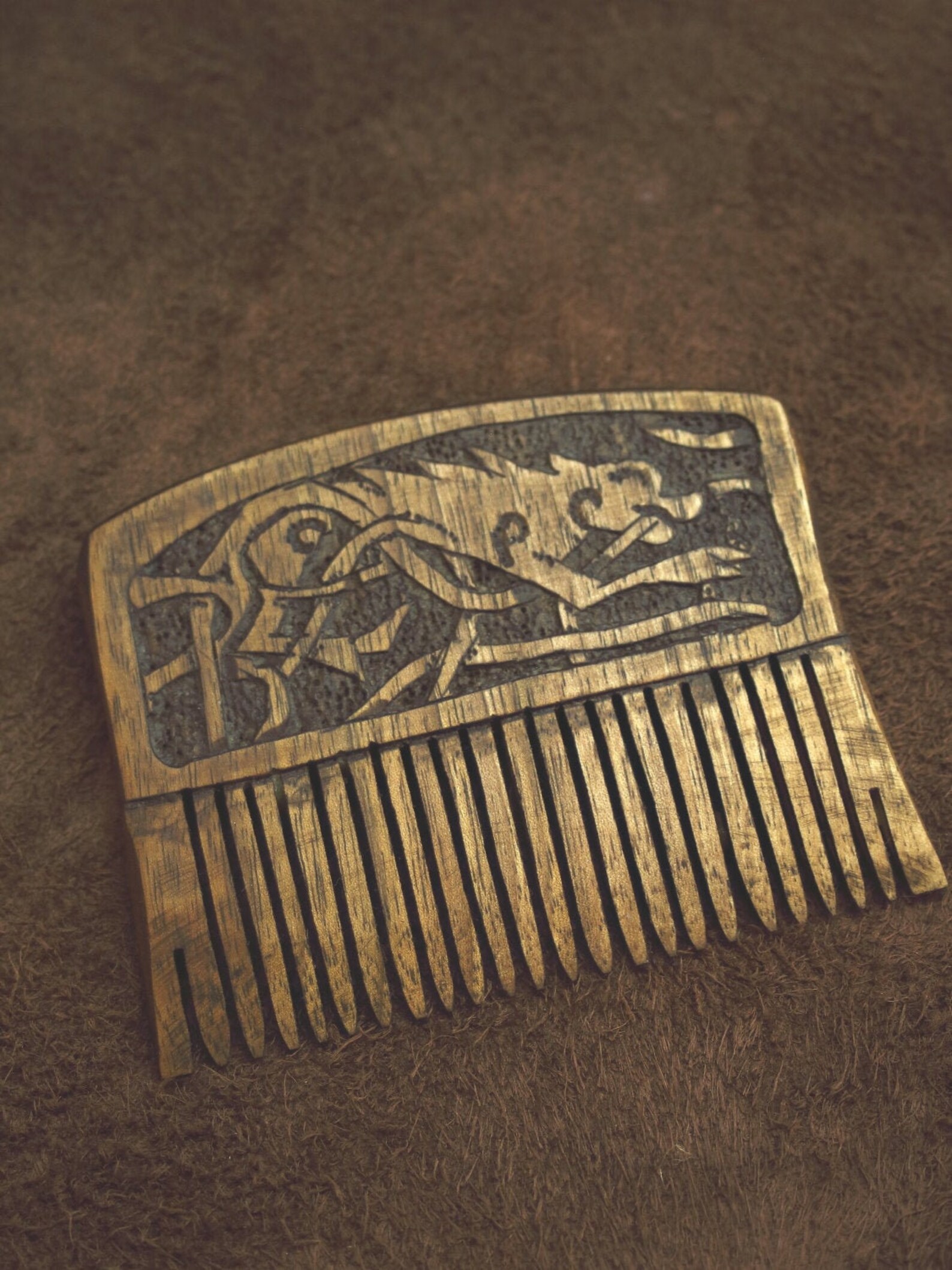 Wooden Comb Medieval Comb Fenrir Comb Wolf Viking Norse - Etsy