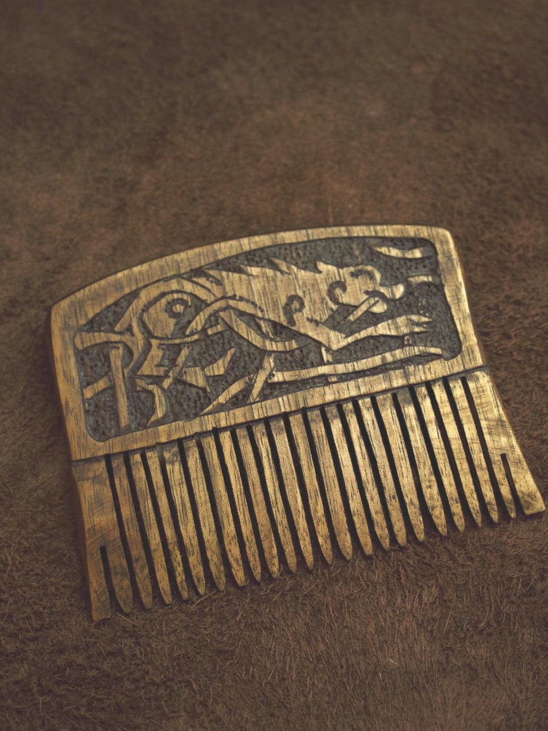 Wooden Comb Medieval Comb Fenrir Comb Wolf Viking Norse - Etsy