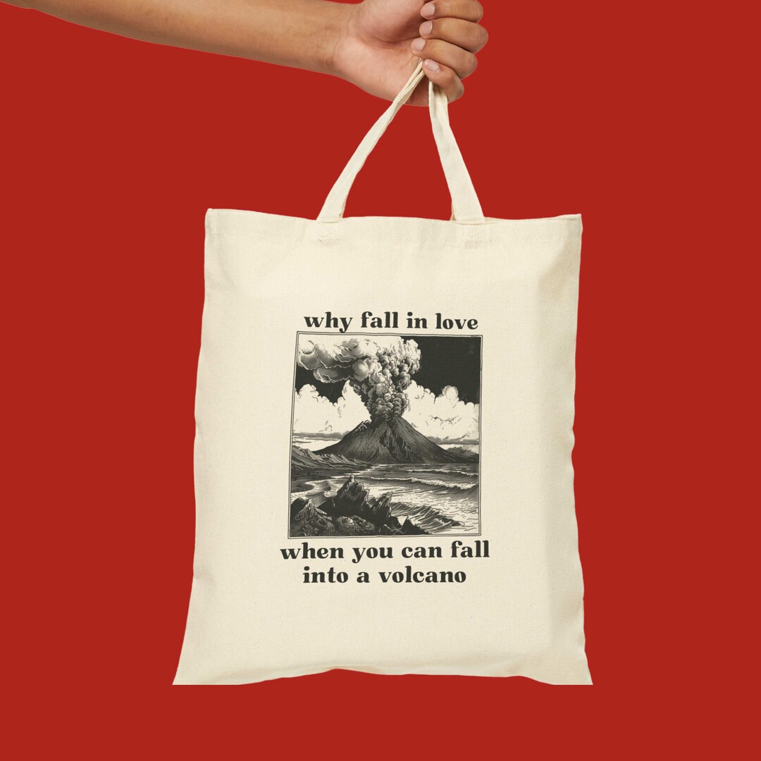 Funny Volcano Cotton Canvas Tote Bag: Anti-valentine's Gift - Etsy