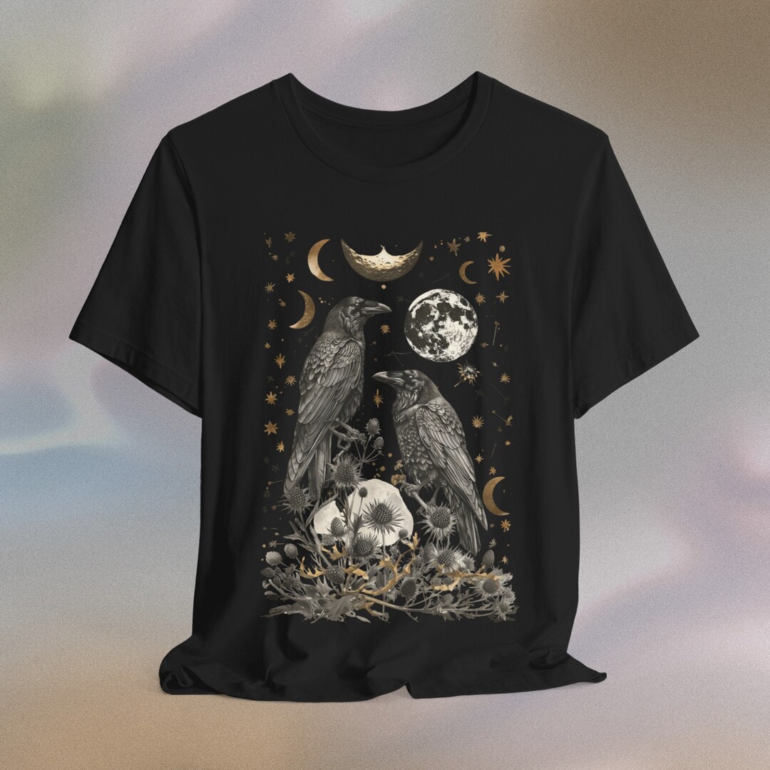 Celestial Ravens Shirt, Witchcore Clothes, Forestcore, Cottagecore ...
