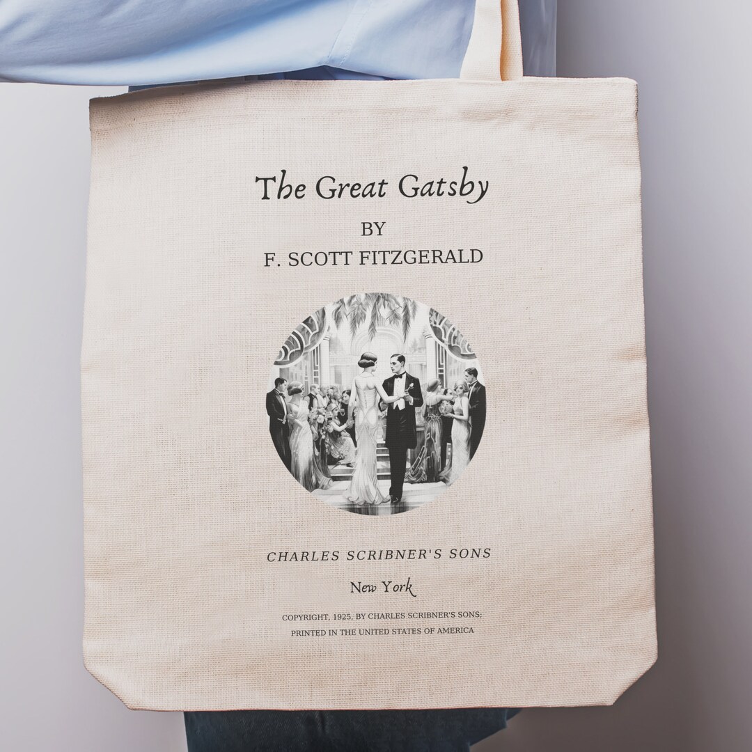 Great Gatsby Tote Bag Title Page F. Scott Fitzgerald Tote Bag Retro Bag ...