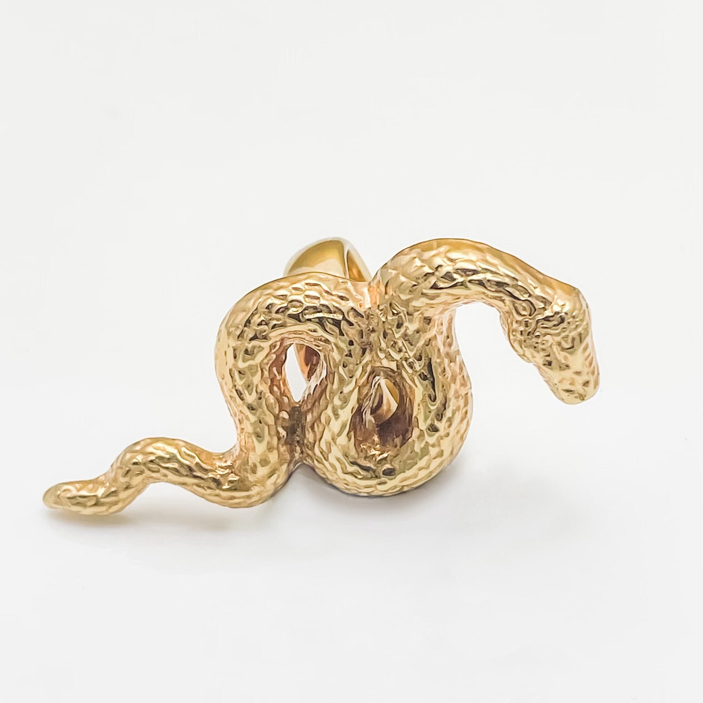 Snake Statement Ring in 18K Solid Gold or 22K Gold-plated Sterling Silver Vermeil - Etsy