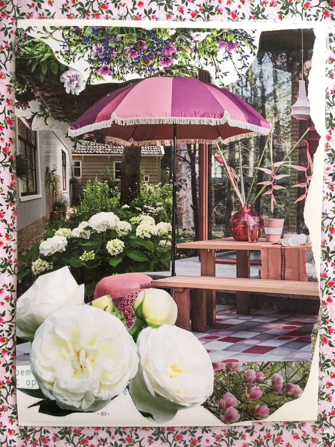 Pink Terrace Collage Atmosphere Poster A4 - Etsy