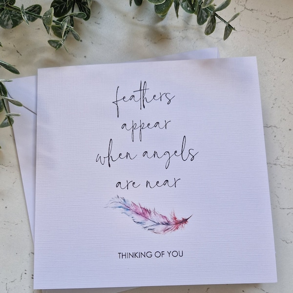 Feather Card - Etsy