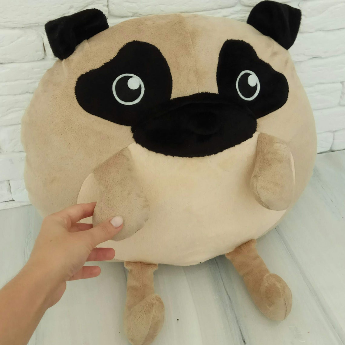 Pug Pillow Big Artisan Interior Pillow Toy Doggy Pug Soft - Etsy