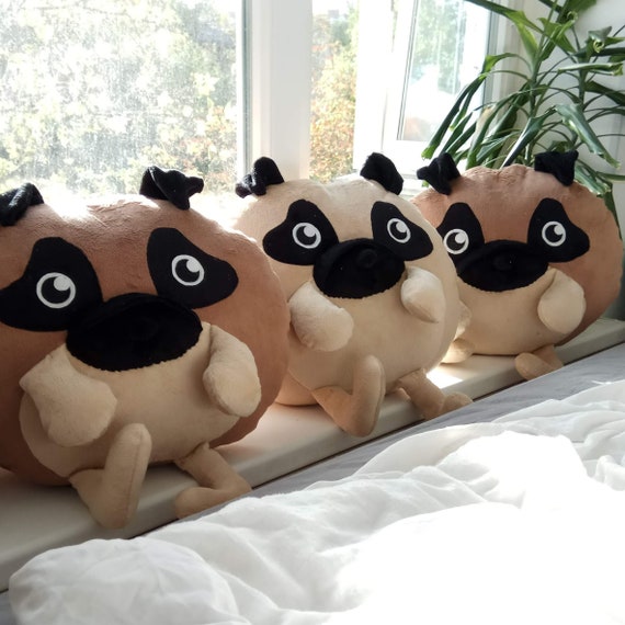 Pug Pillow Big Artisan Interior Pillow Toy Doggy Pug Soft - Etsy