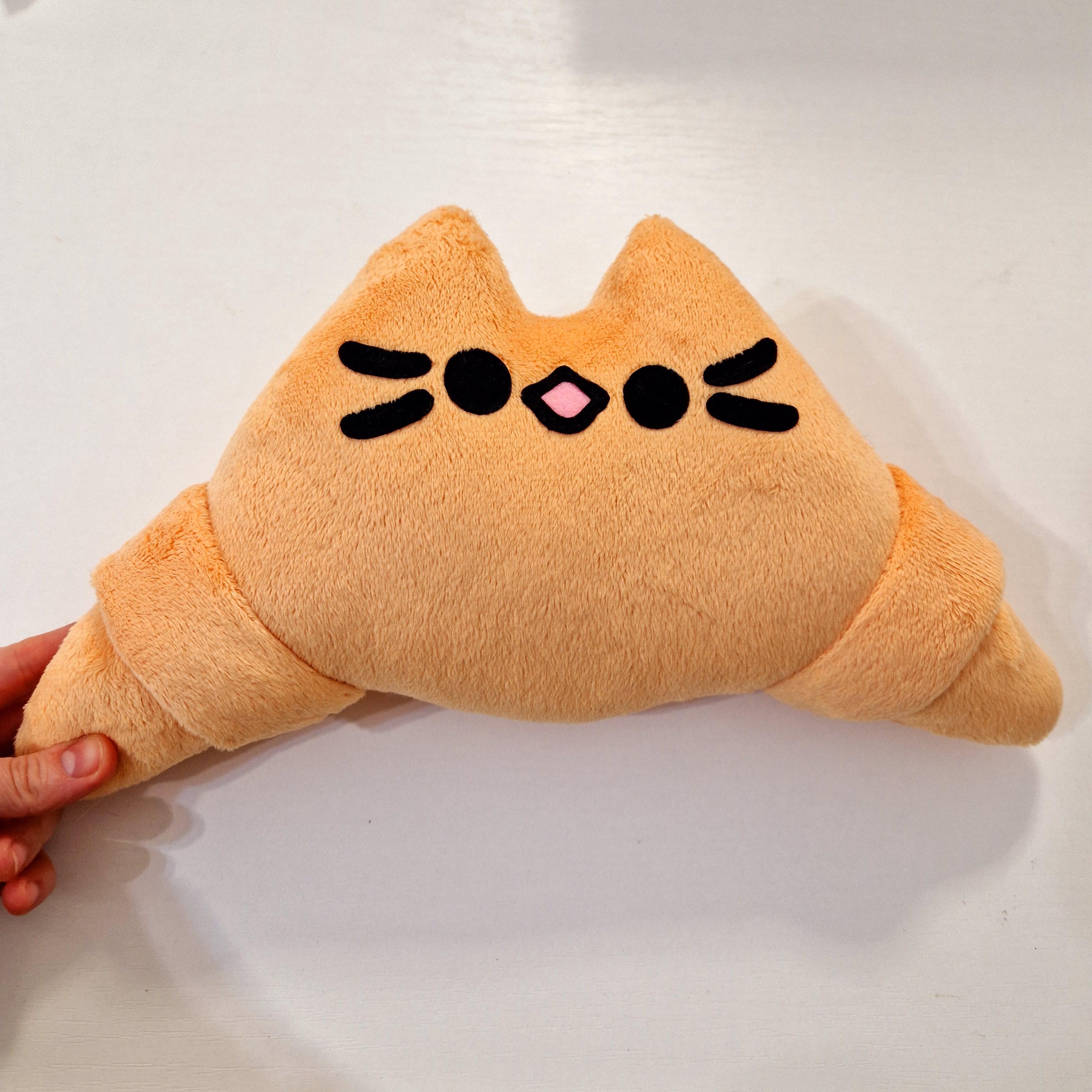 Plush Cat Croissant, Pusheen Croissant, Croissant Plushie, Croissant ...