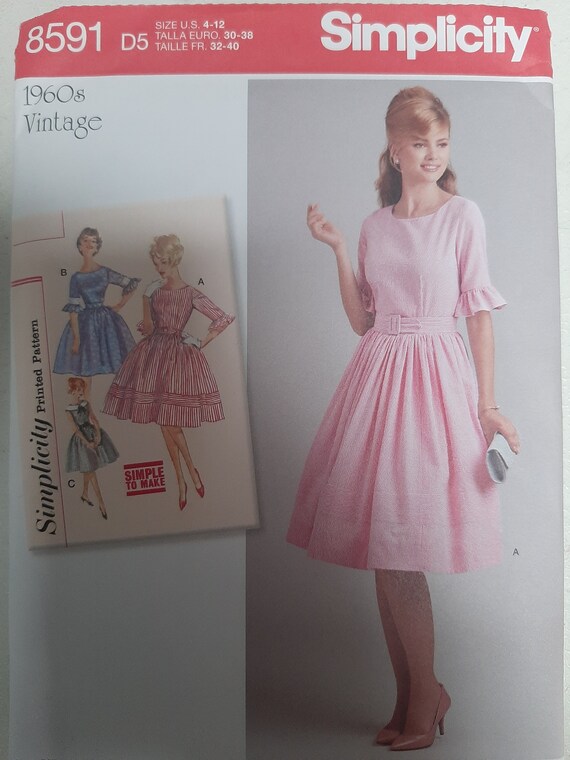 Simplicity 8591 Women's 1960s Dress Sizes 4-12 | Etsy