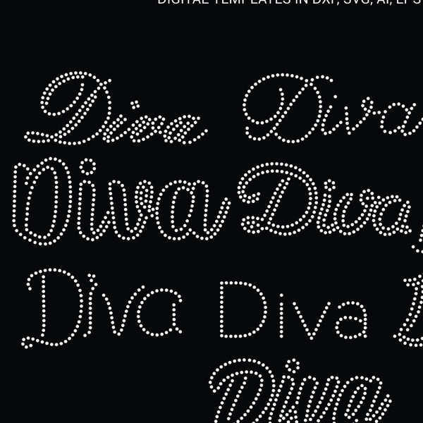 Diva Rhinestone Svg - Etsy