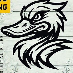 Fierce Duck Head Logo - Bold and Aggressive Mascot Design (SVG, PNG), T ...