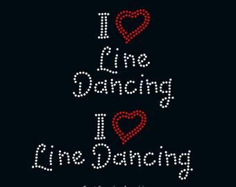 I Love Line Dancing Rhinestone Template - Etsy