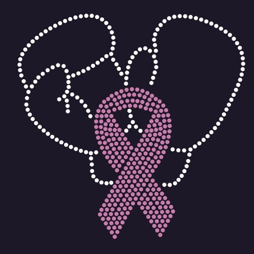 Faith Cancer Awareness Ribbon Rhinestone Template Digital - Etsy