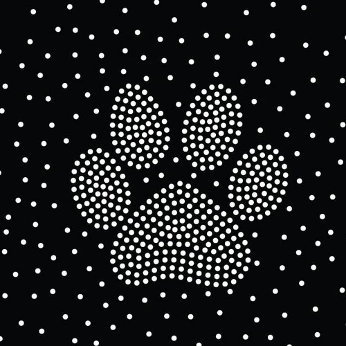 Paw With Heart Scattered Rhinestone Templates Digital - Etsy