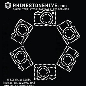 Photo Cameras Circle Rhinestone Template Digital Download, Svg, Eps ...