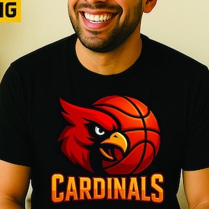 Cardinals Basketball Mascot PNG | Red Bird Logo Clipart | Digital ...