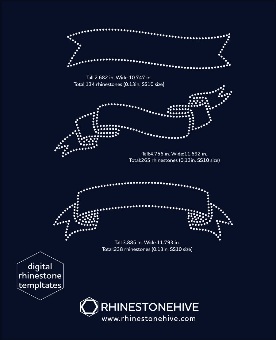 Ribbon Shapes Rhinestone Templates Digital Download Svg Eps - Etsy