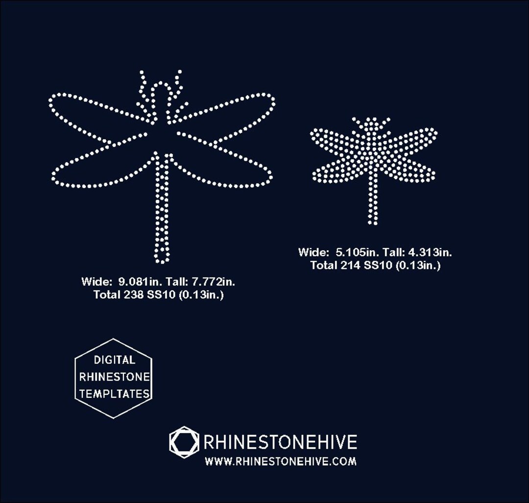Dragonfly Rhinestone Template Digital Download, Svg, Eps, Png, Dxf - Etsy