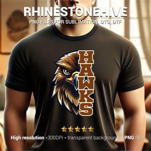 Bold Hawks Mascot Design, Hawks , Sublimation Design, Mascot Png, Sport ...