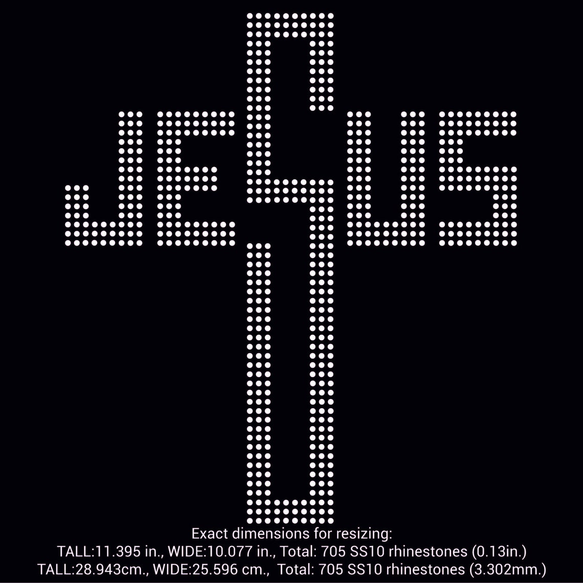 JESUS Cross Rhinestone Template Digital Download Svg Eps - Etsy