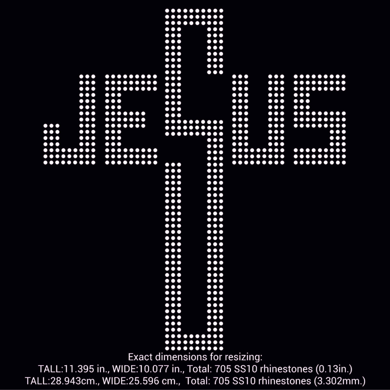 JESUS Cross Rhinestone Template Digital Download Svg Eps - Etsy