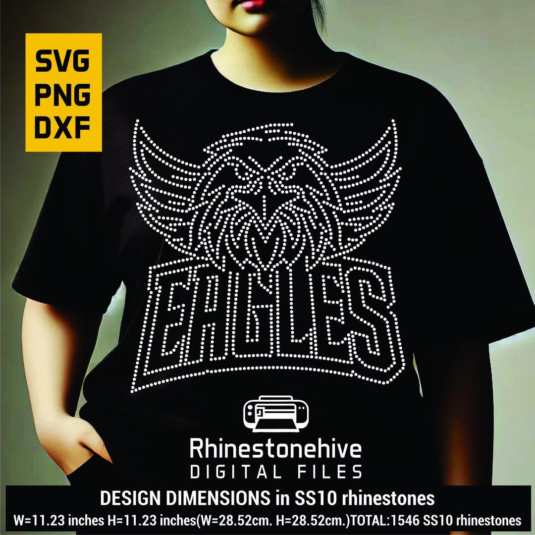 Eagles Rhinestone Template SVG | SS10 Bling Mascot Shirt Design ...