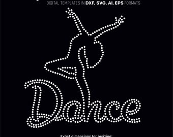 Dance dancer rhinestone template digital download svg eps | Etsy