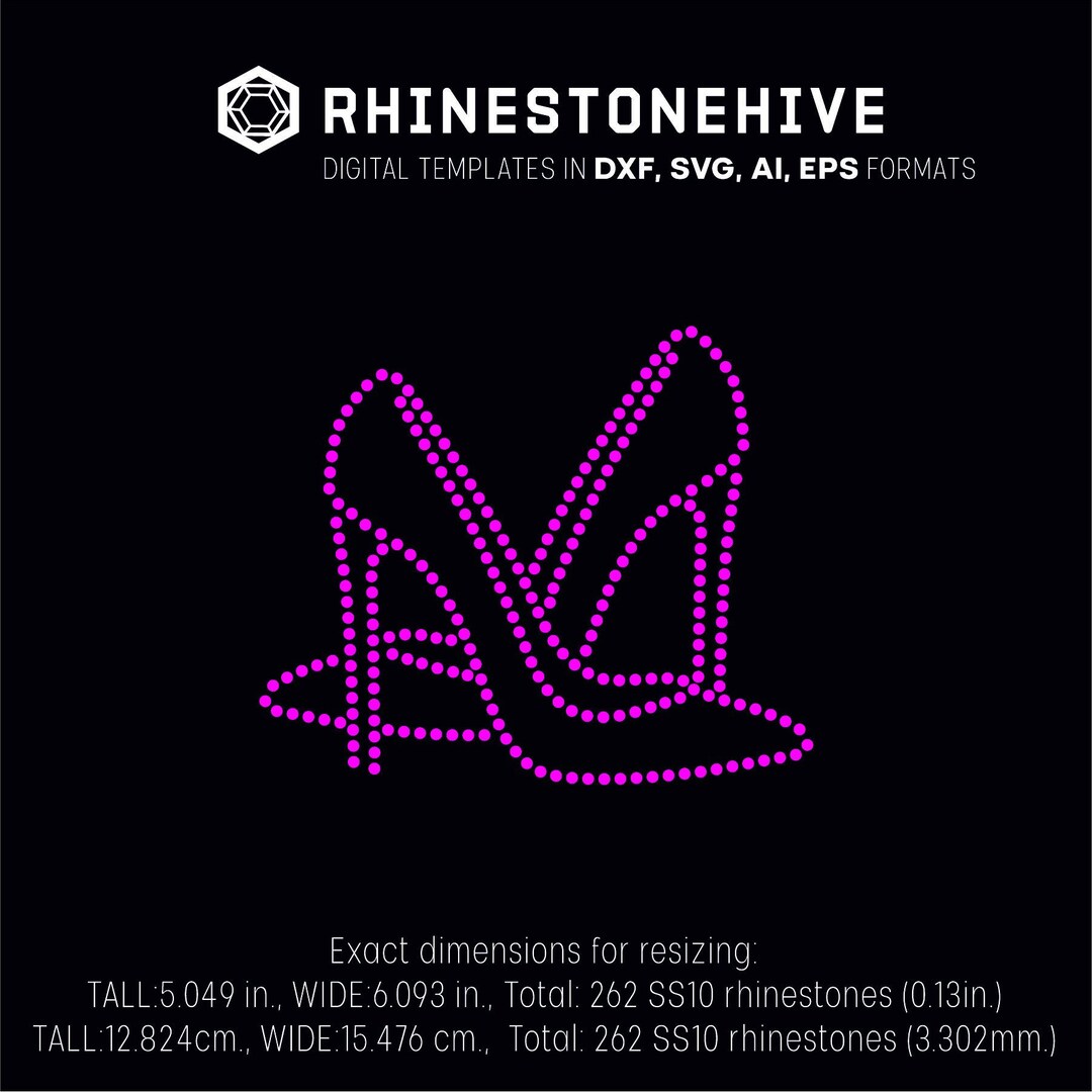 High Heels Outline Rhinestone Template Digital Download, Svg, Eps, Png ...