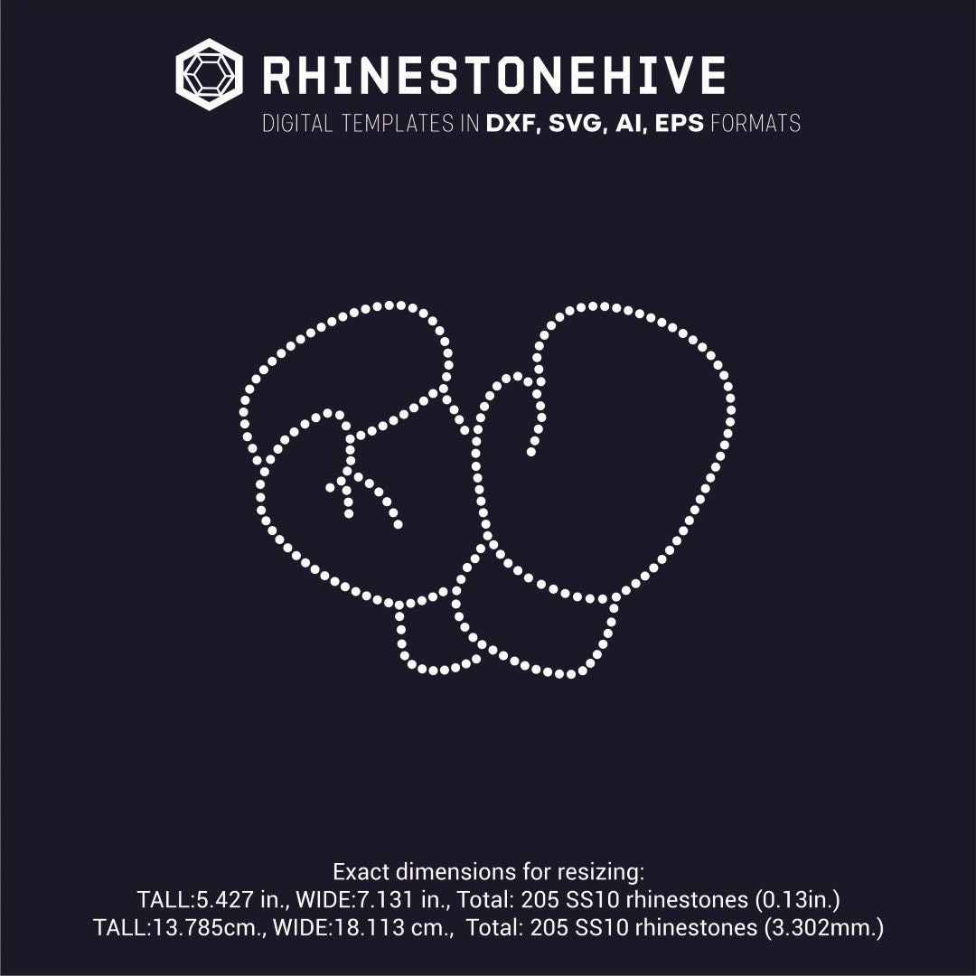 Boxing Gloves Rhinestone Template Digital Download, Svg, Eps, Png, Dxf ...