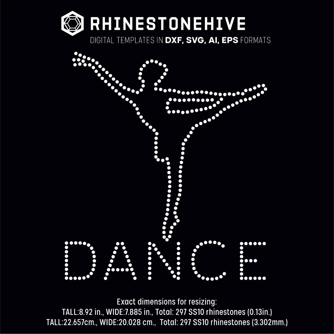 Dance Ballet Rhinestone Template Digital Download Svg Eps | Etsy