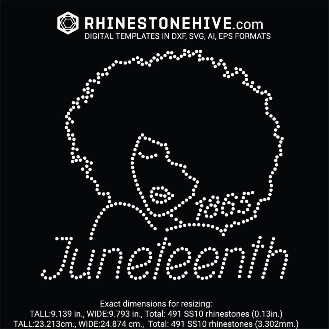 1865 Juneteenth Outline Rhinestone Template Digital Download, Svg, Eps ...