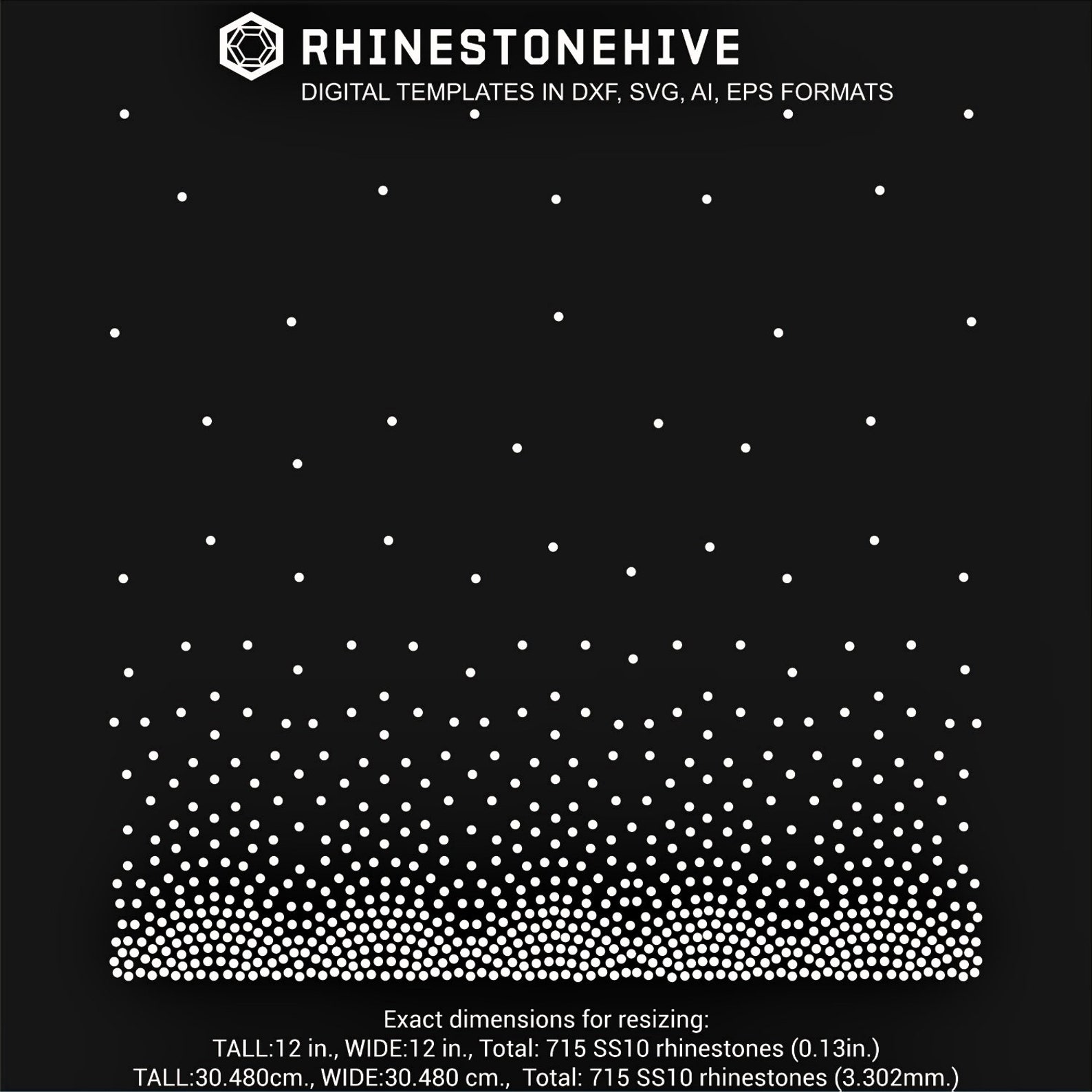 12in. Scattered Pattern 5 Rhinestone Template Rhinestone - Etsy