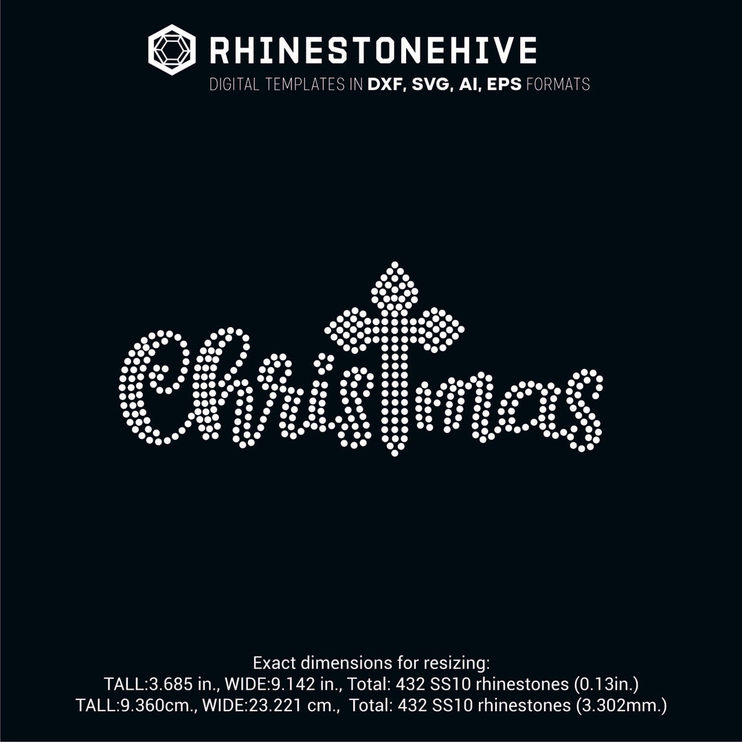 Christmas Rhinestone Template Digital Download, Svg, Eps, Png, Dxf - Etsy