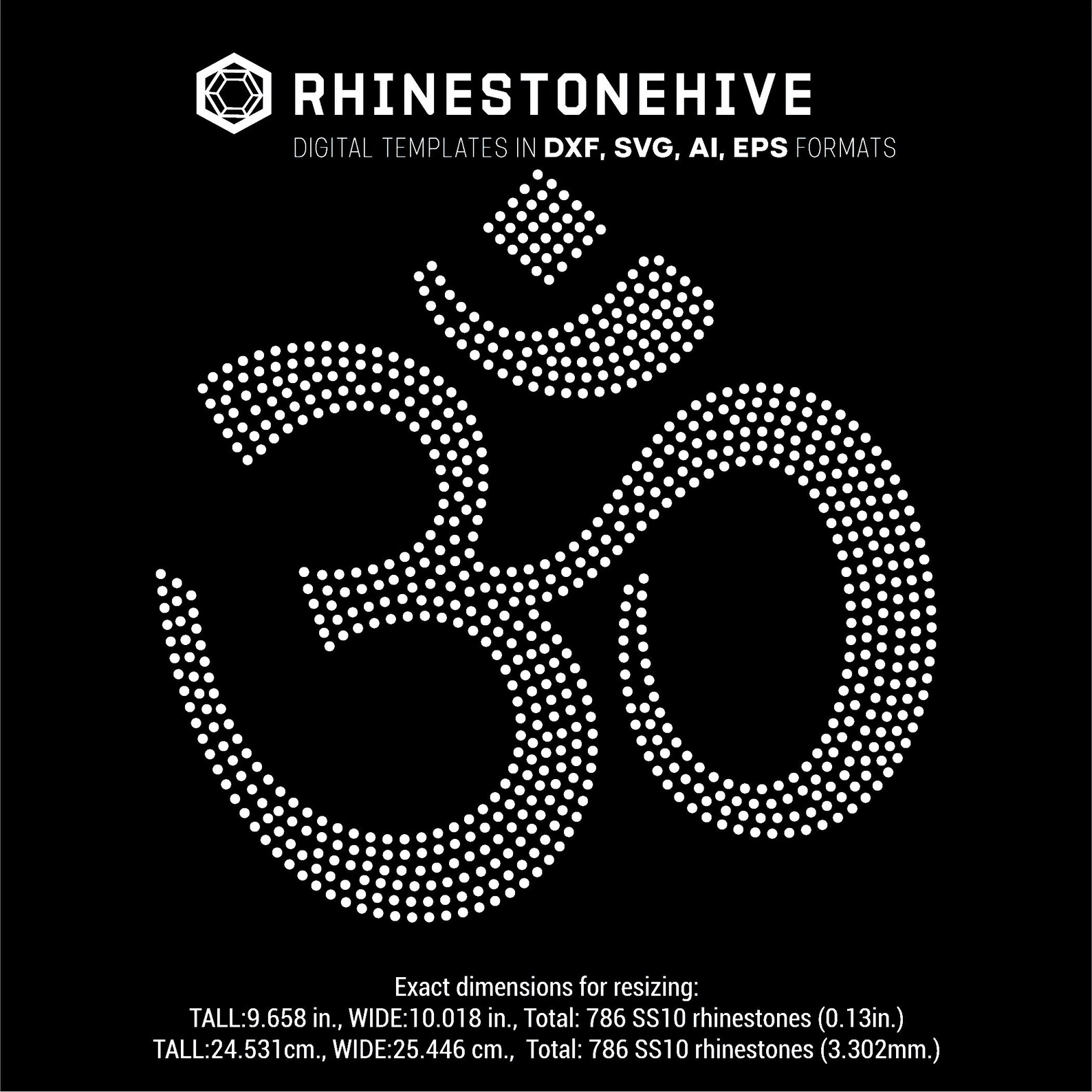 Rhinestone Om Symbol Template (svg Dxf Png Eps) (digital Download) - Etsy