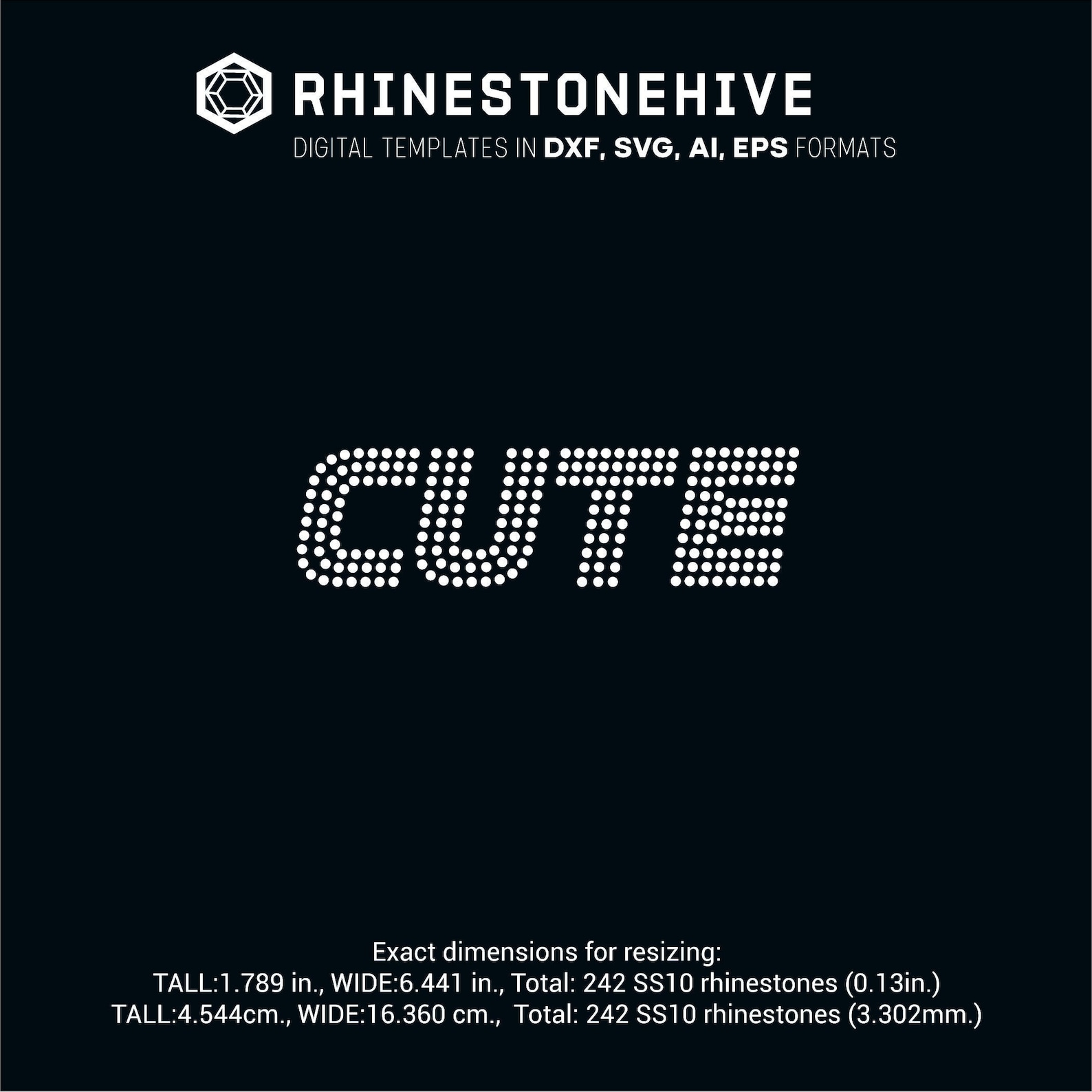 Cute Rhinestone Template Digital Download Svg Eps Png Dxf - Etsy