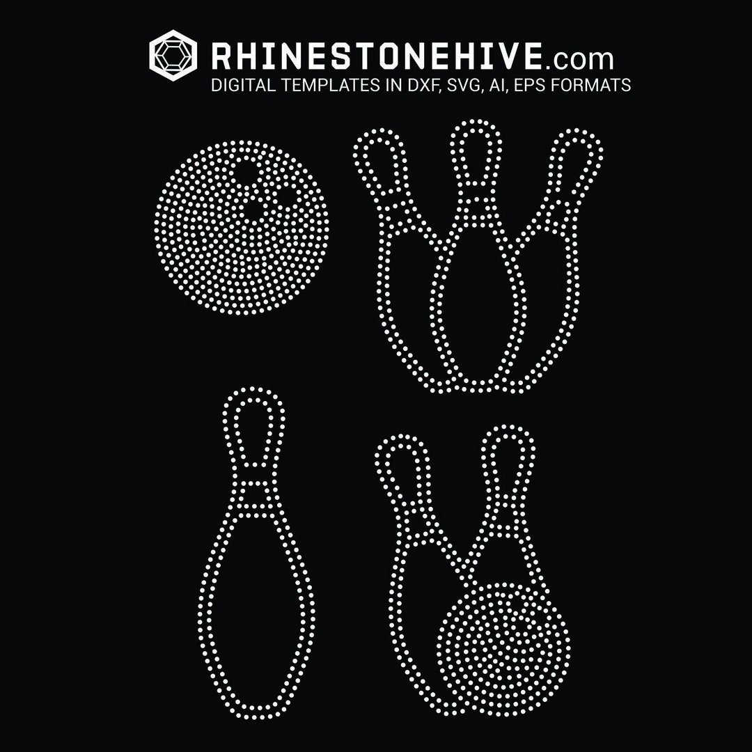 Bowling Rhinestone Template Digital Download, Svg, Eps, Png, Dxf - Etsy