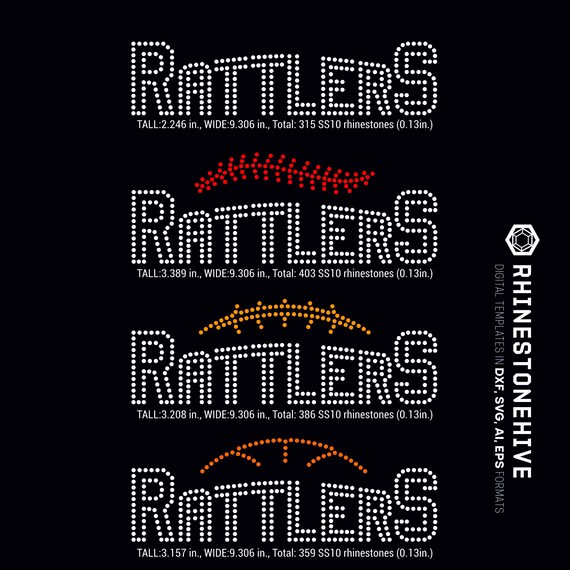 Rattlers rhinestone template digital download svg eps png | Etsy