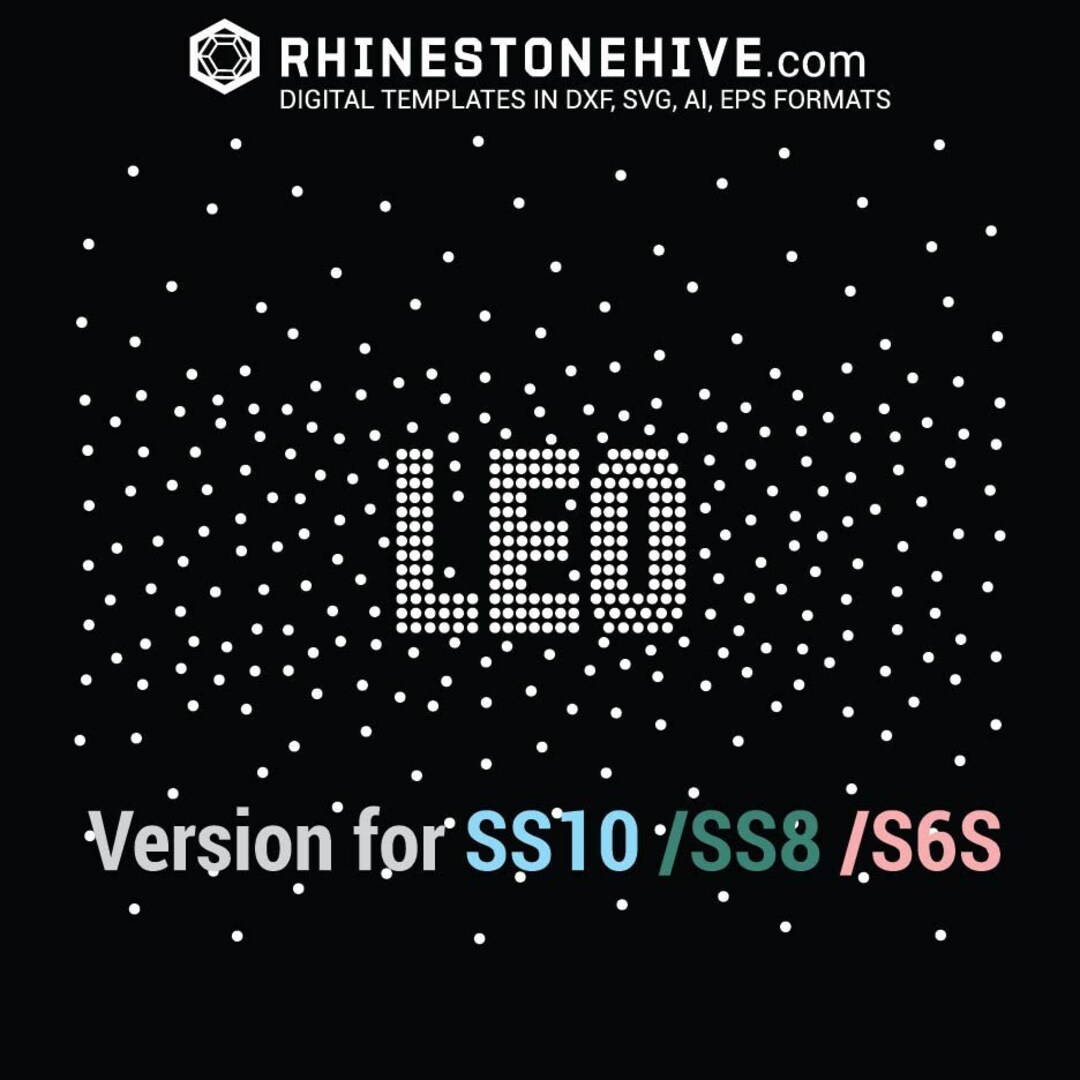 Leo 3 Sizes Ss6, Ss8, Ss10 Rhinestone Templates, Zodiac Sign Gradient ...