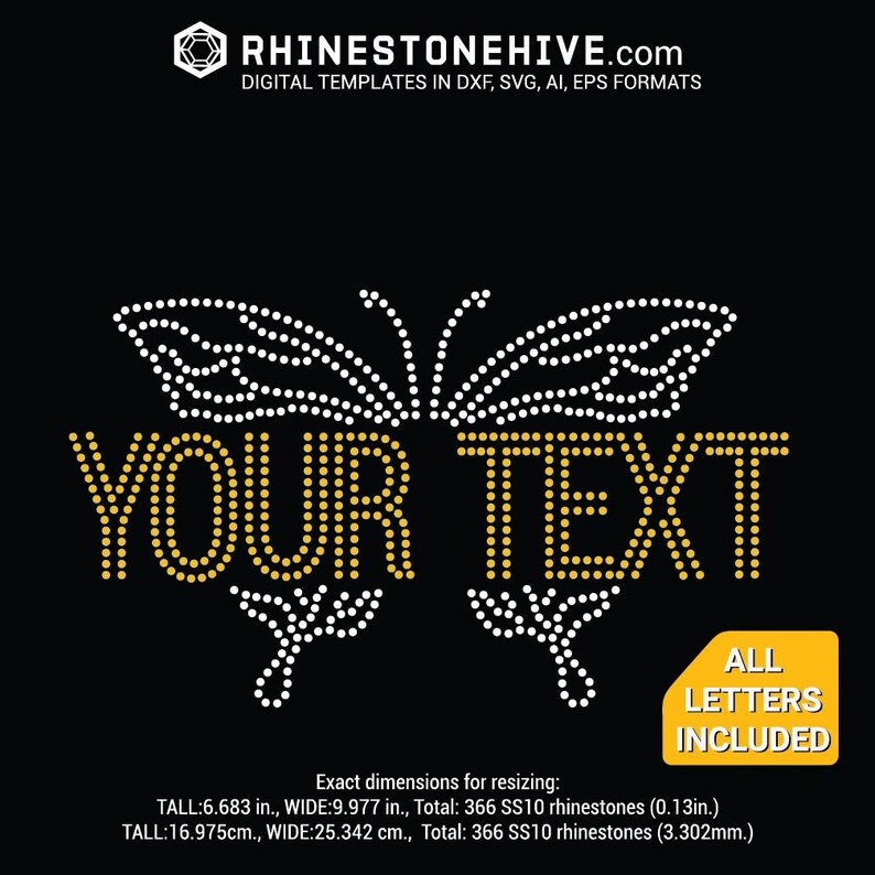 Butterfly Plus Any Text All Letters and Digits Included - Etsy