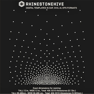 12in. Scattered Pattern 4 Rhinestone Template, Rhinestone Digital ...