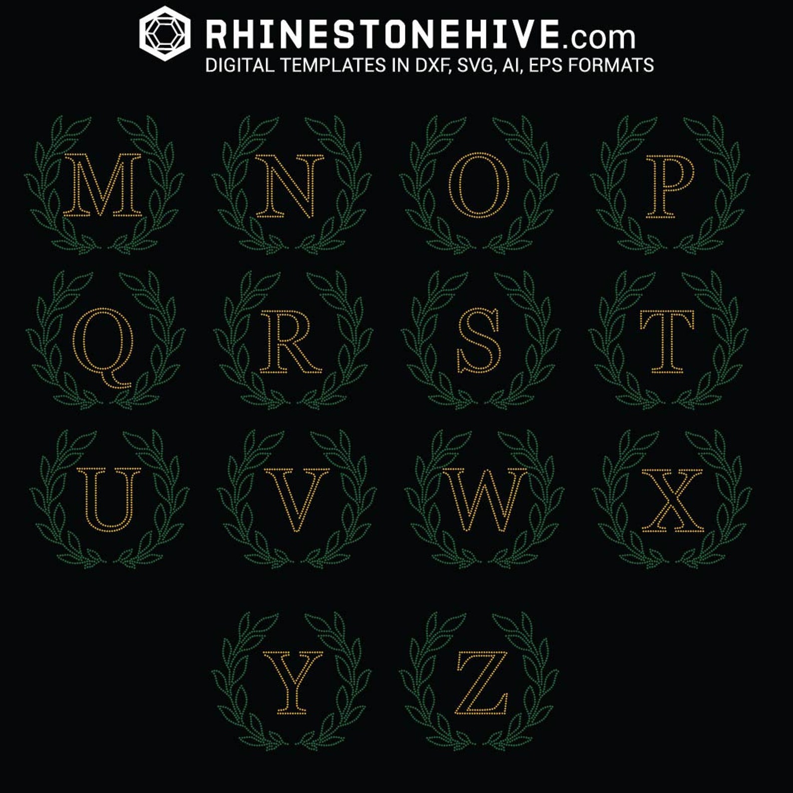 ALL Letters Laurel Wreaths Alphabet Digital Download Svg - Etsy