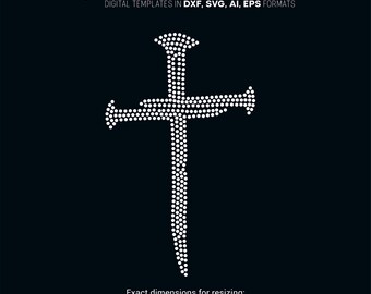 JESUS Cross Rhinestone Template Digital Download Svg Eps | Etsy