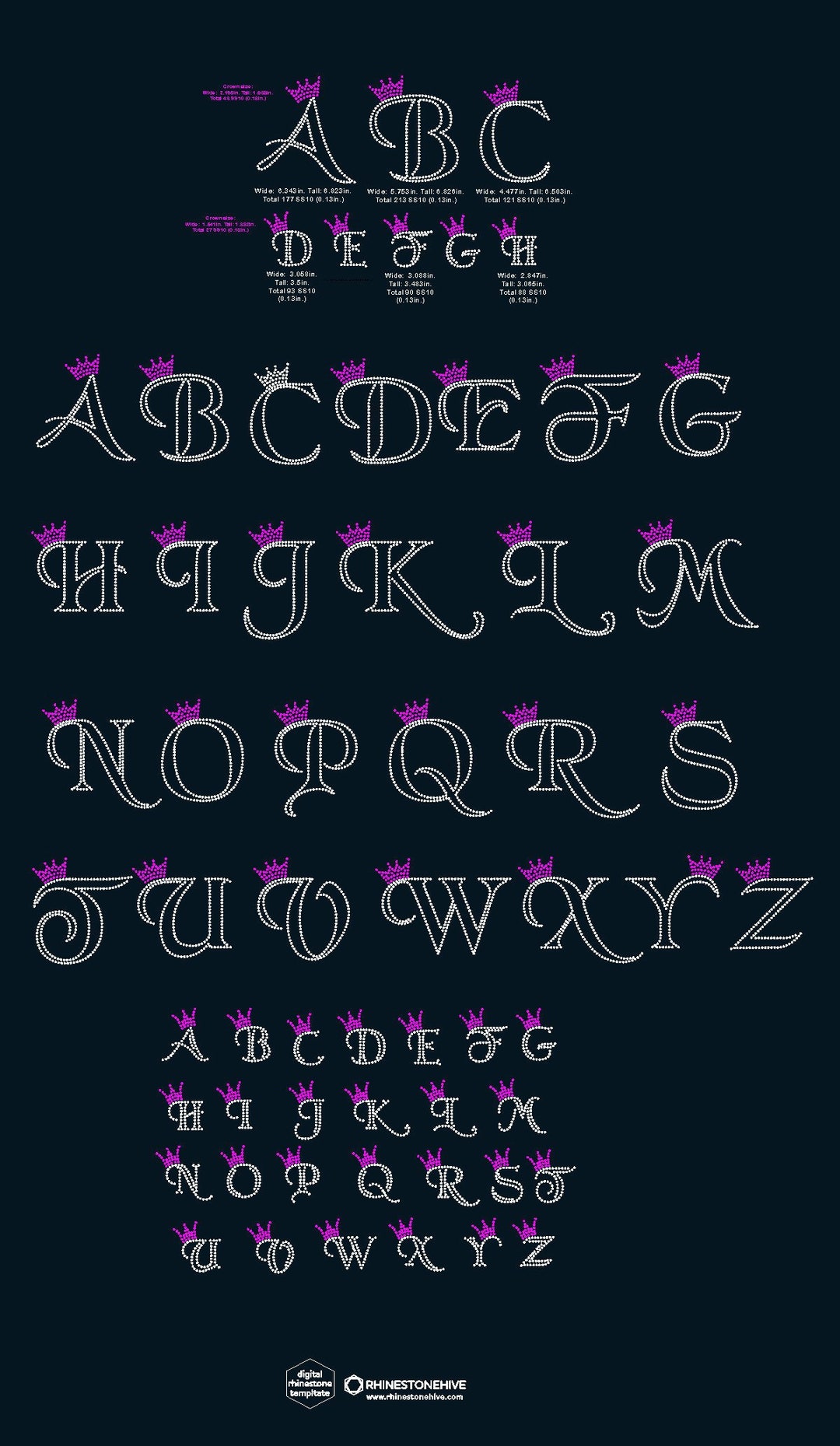 Crown Letters, Princess Alphabet Digital Download, Svg, Eps, Png, Dxf ...