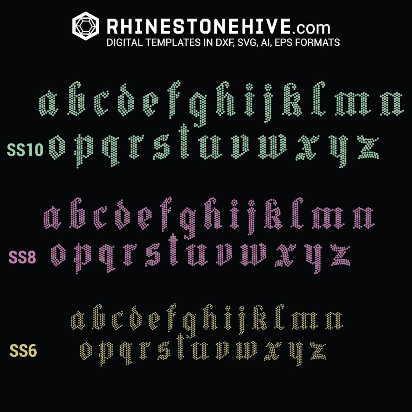 Small Old English Style Letters in Ss10 Ss8 Ss6 Alphabet - Etsy