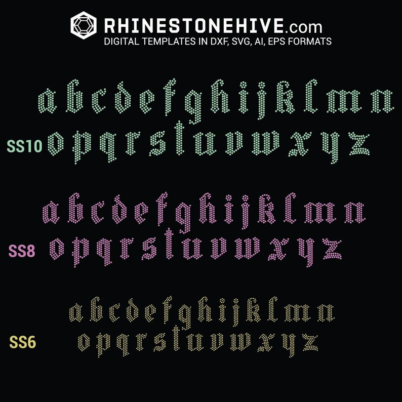 Small Old English Style Letters in Ss10 Ss8 Ss6 Alphabet - Etsy