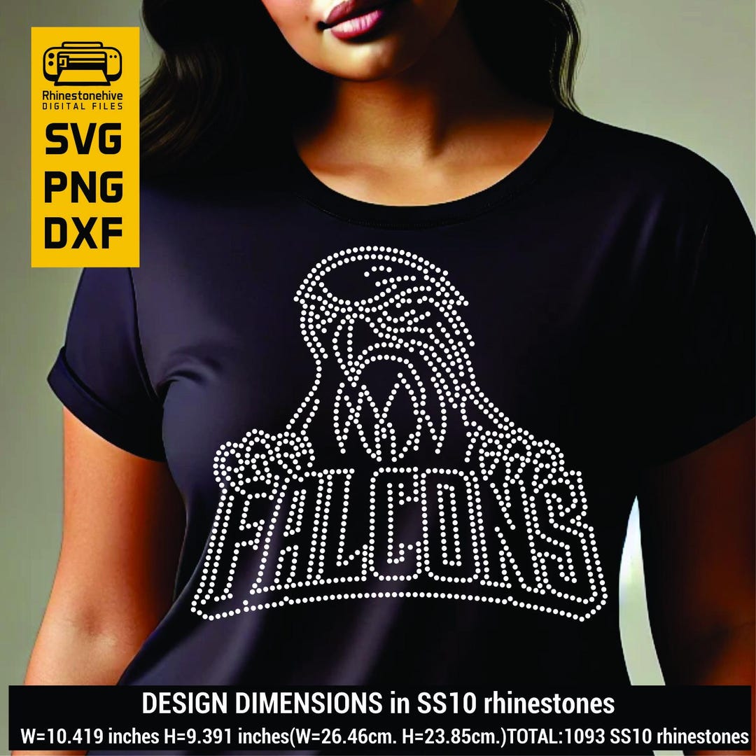 Falcons Rhinestone Template SVG | SS10 Digital Download | Bling Mascot ...