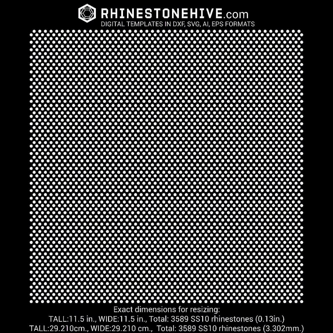 Dense Rhinestones Pattern Rhinestone Template11.5x11.5 In. Digital ...