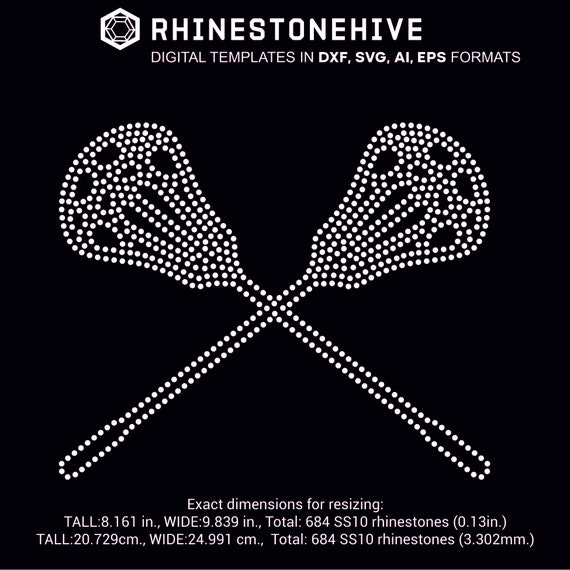 Lacrosse Rhinestone Templates Digital Download Svg Eps Png | Etsy
