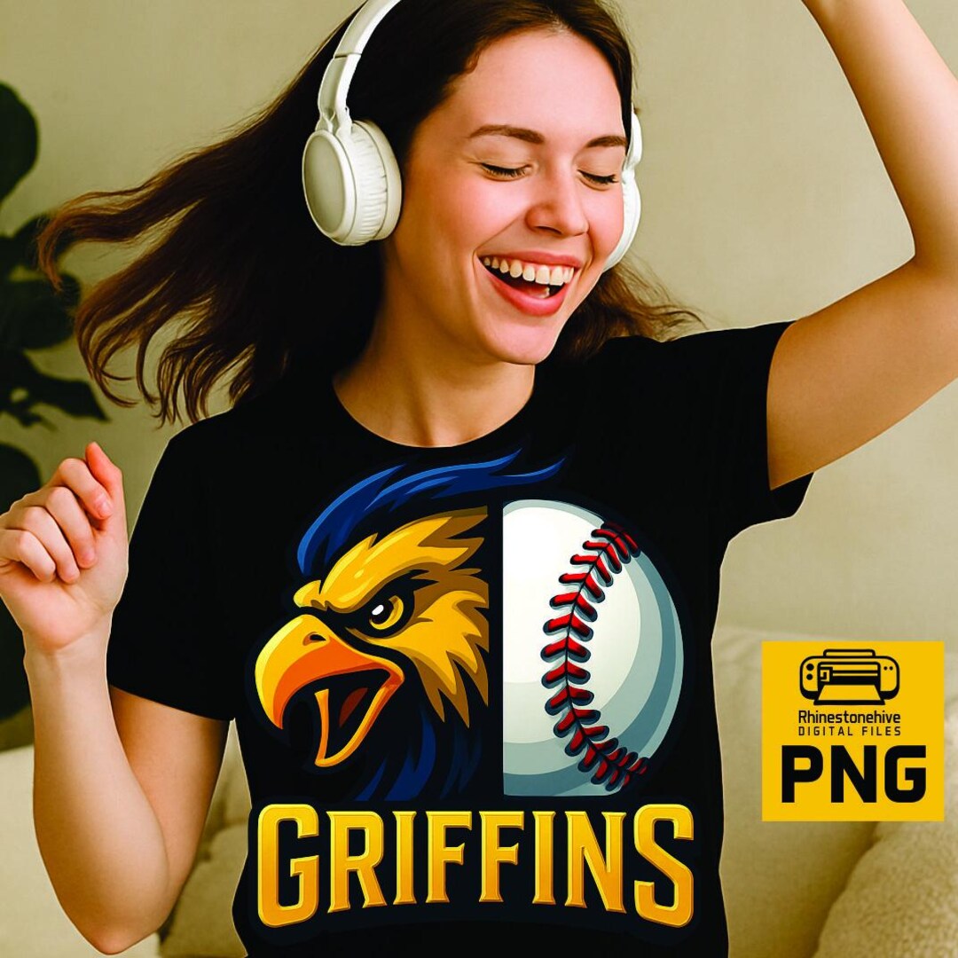 Griffins Baseball Mascot PNG – Split Face Griffin & Baseball Design ...